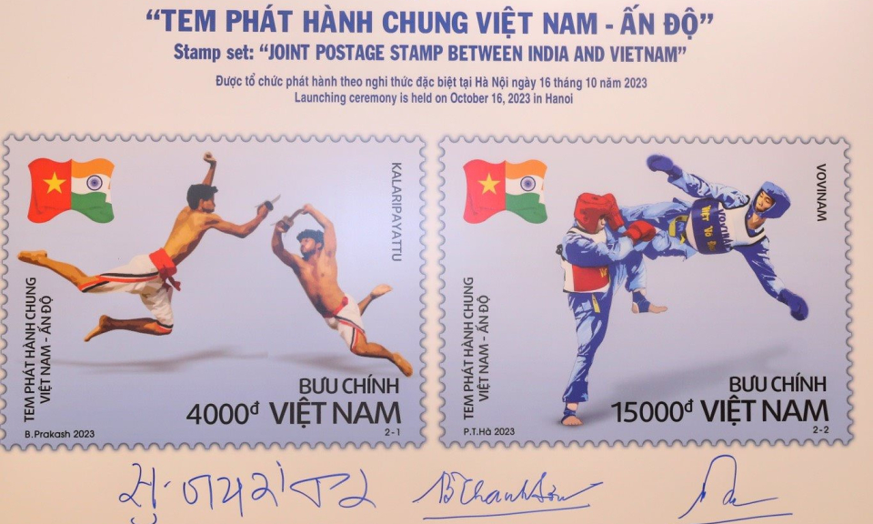 Hai môn võ dân tộc của Việt Nam và Ấn Độ được đưa lên bộ tem đặc biệt ...