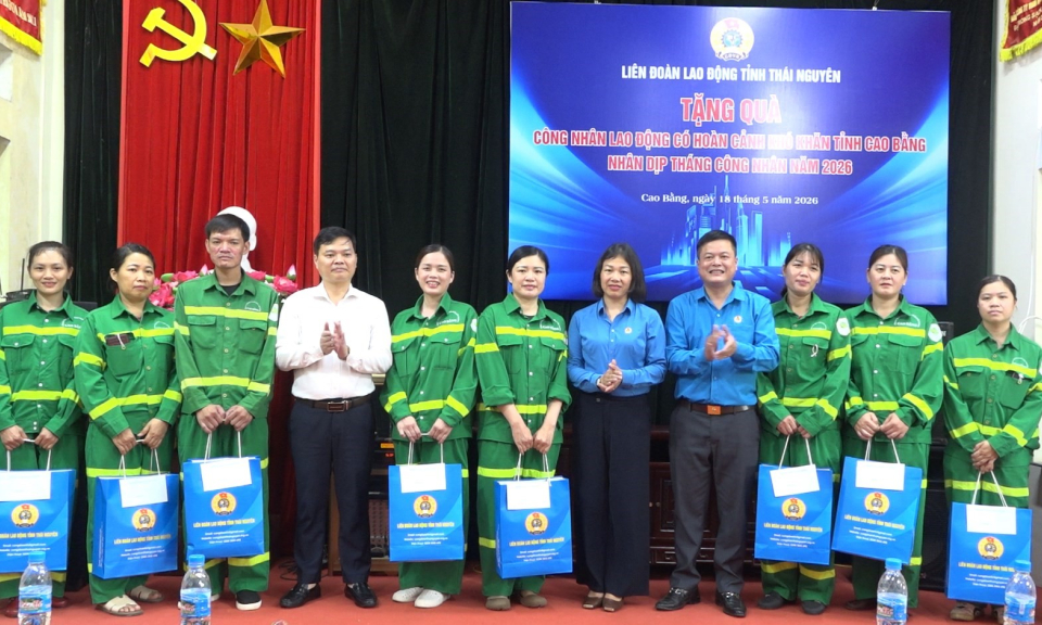 Liên đoàn Lao động tỉnh Thái Nguyên thăm, tặng quà đoàn viên, người lao ...